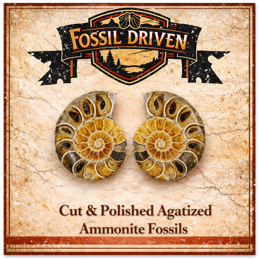 Cut & Polished Agatized Ammonite Fossils for Sale | Fossil Driven